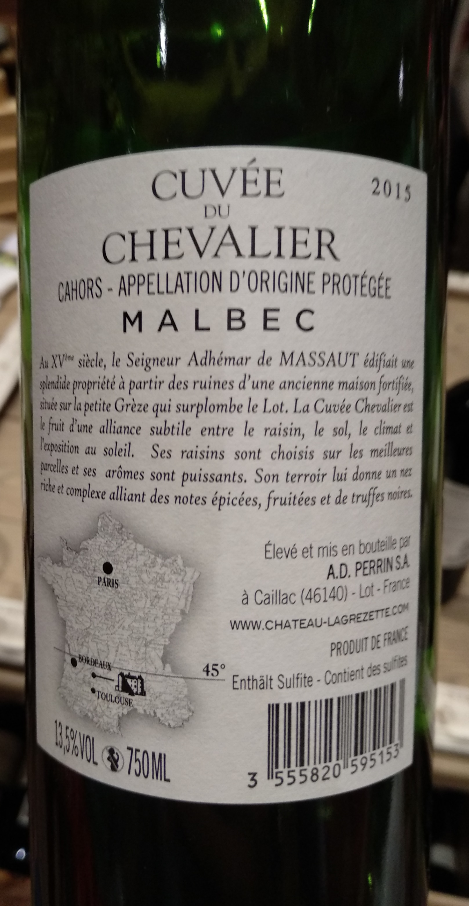 Cuvée du Chevalier (2015) – Le Club Epicure